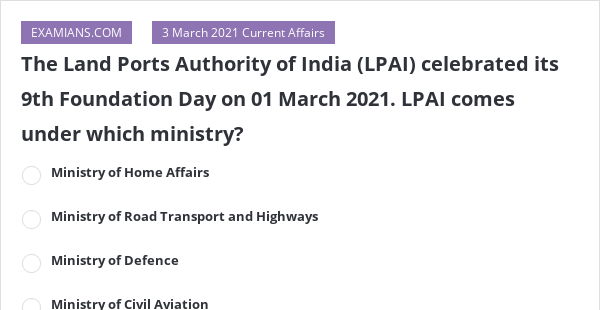 The Land Ports Authority of India (LPAI) celebrated its 9th Foundation ...