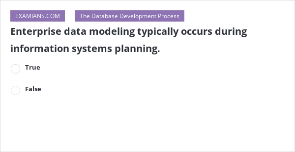 Enterprise data modeling typically occurs during information systems ...