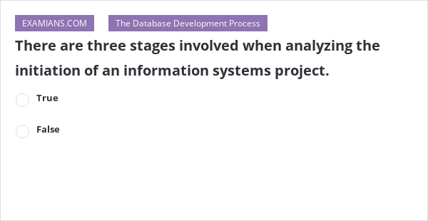 There are three stages involved when analyzing the initiation of an ...