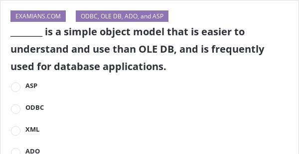 is a simple object model that is easier to understand and use than OLE ...